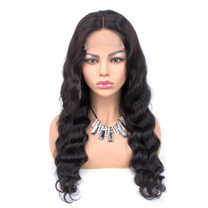 Berrys Hair Peruvian Virgin Human Hair Loose Curl Wig 4x4 HD Lace Wigs